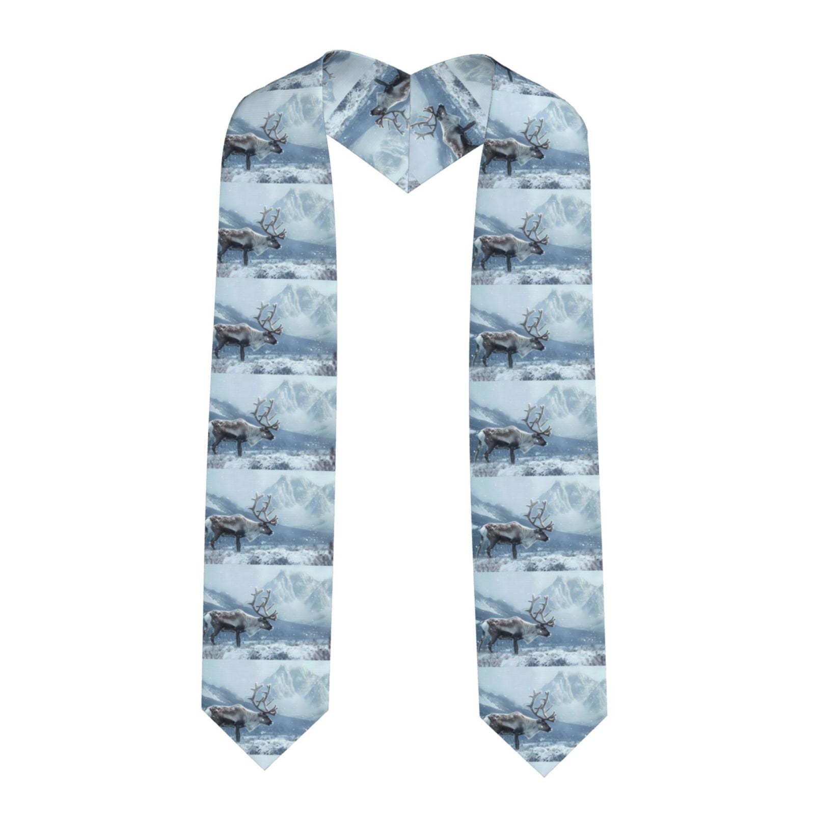Fuzoiu Winter Reindeer In Snowy Mountains Print Graduation Sash ...