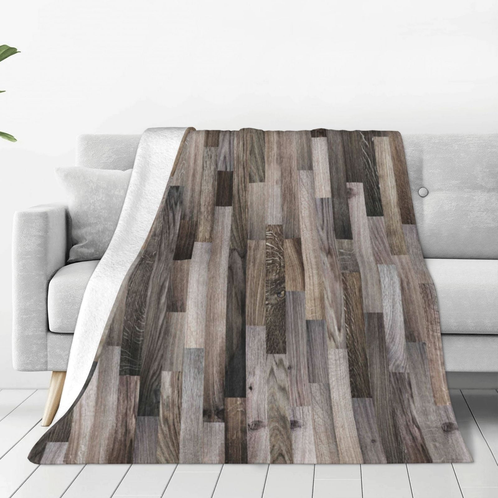 Fuzoiu Wooden Texture Print Ultra-Soft Micro Fleece Blanket,All Seasons ...