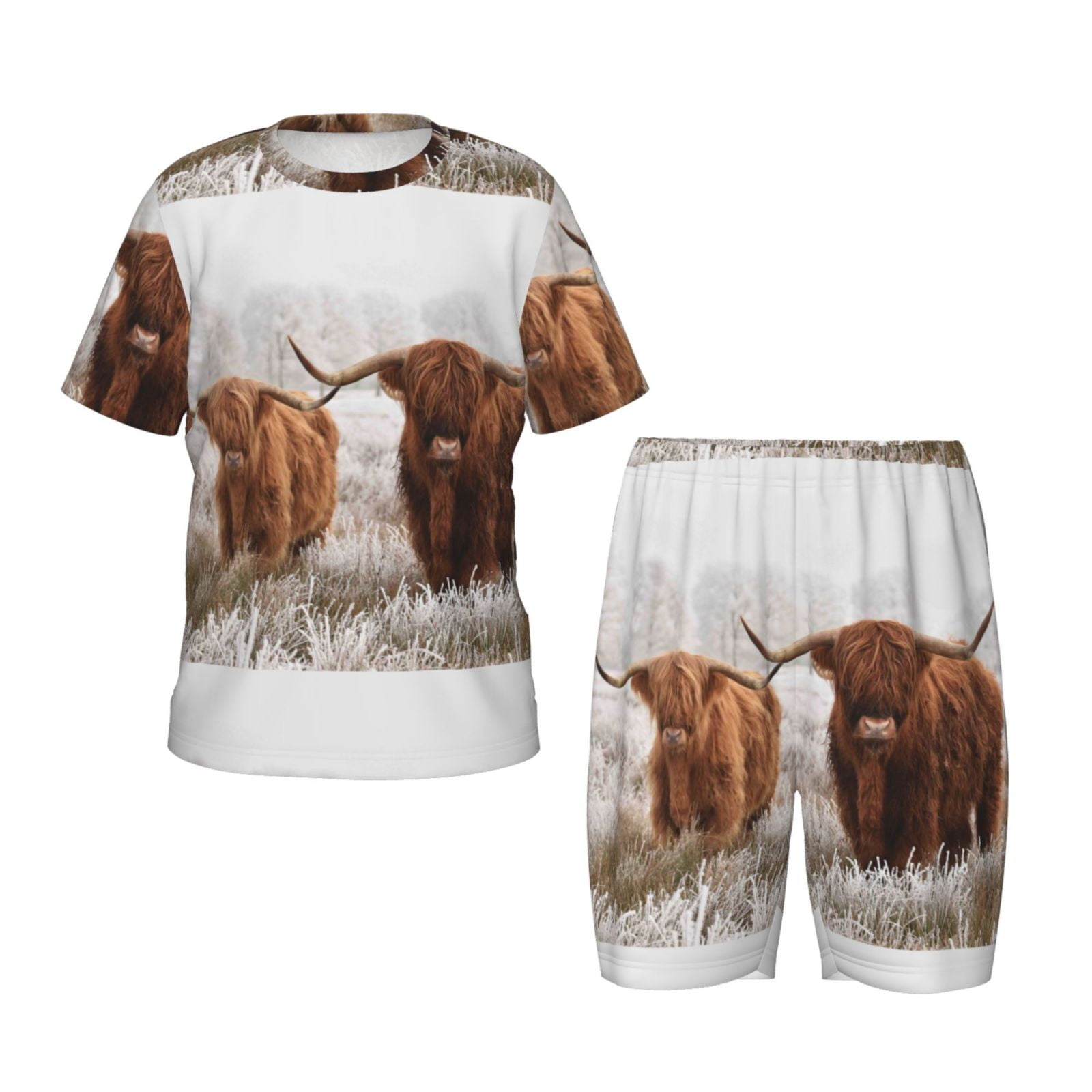 Fuzoiu Yak Print Boys Girls Pjs Sleepwear,2 Piece Pajam,Comfy Pajama ...