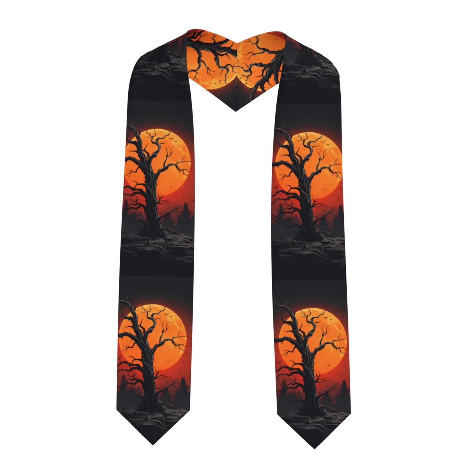 Fuzoiu Yellow Castle Sunset Tree Print Graduation Sash,Graduation Stole ...