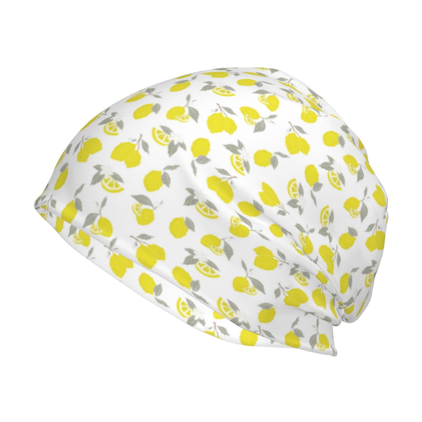 Fuzoiu Yellow Lemon Leaves Print Winter Beanie Hat for Men & Women,Warm ...