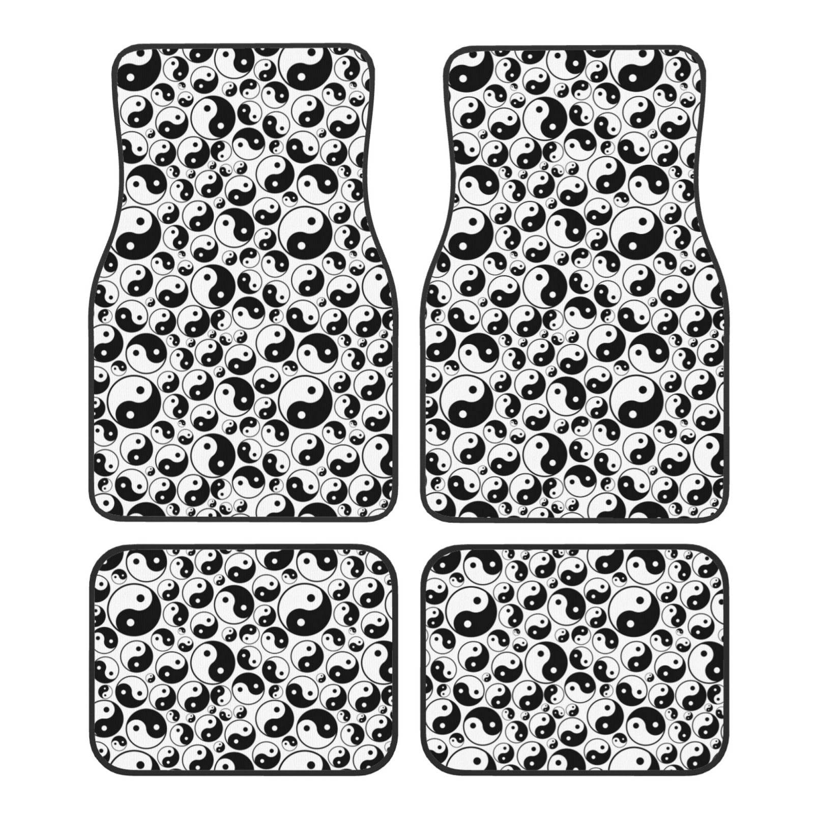 Fuzoiu Yin And Yang Print Carpet Floor Mats for Car,Car Foot Mat Set ...