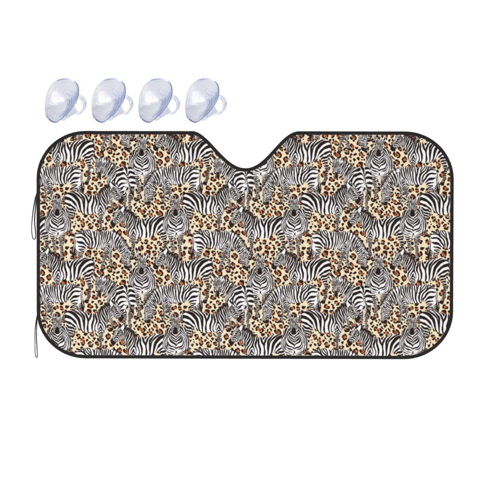 Fuzoiu Zebra Print Car Windshield Sunshade,Foldable Reflective Sun ...