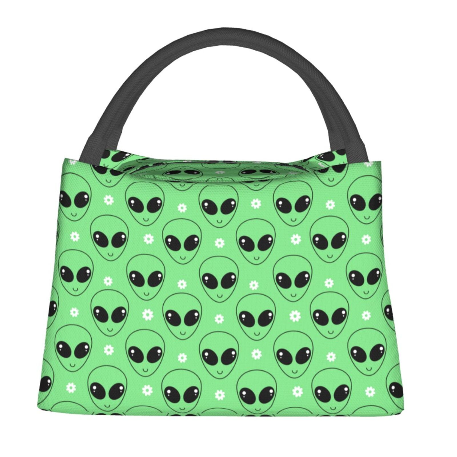 Fuzoiu alien cartoons Print Portable Insulation Lunch Bag,Large Lunch ...