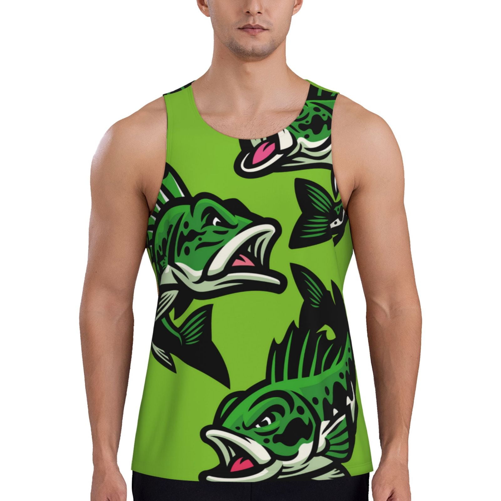 Fuzoiu cartoon largemouth bass fish Men's Workout Tank Tops,Sleeveless ...