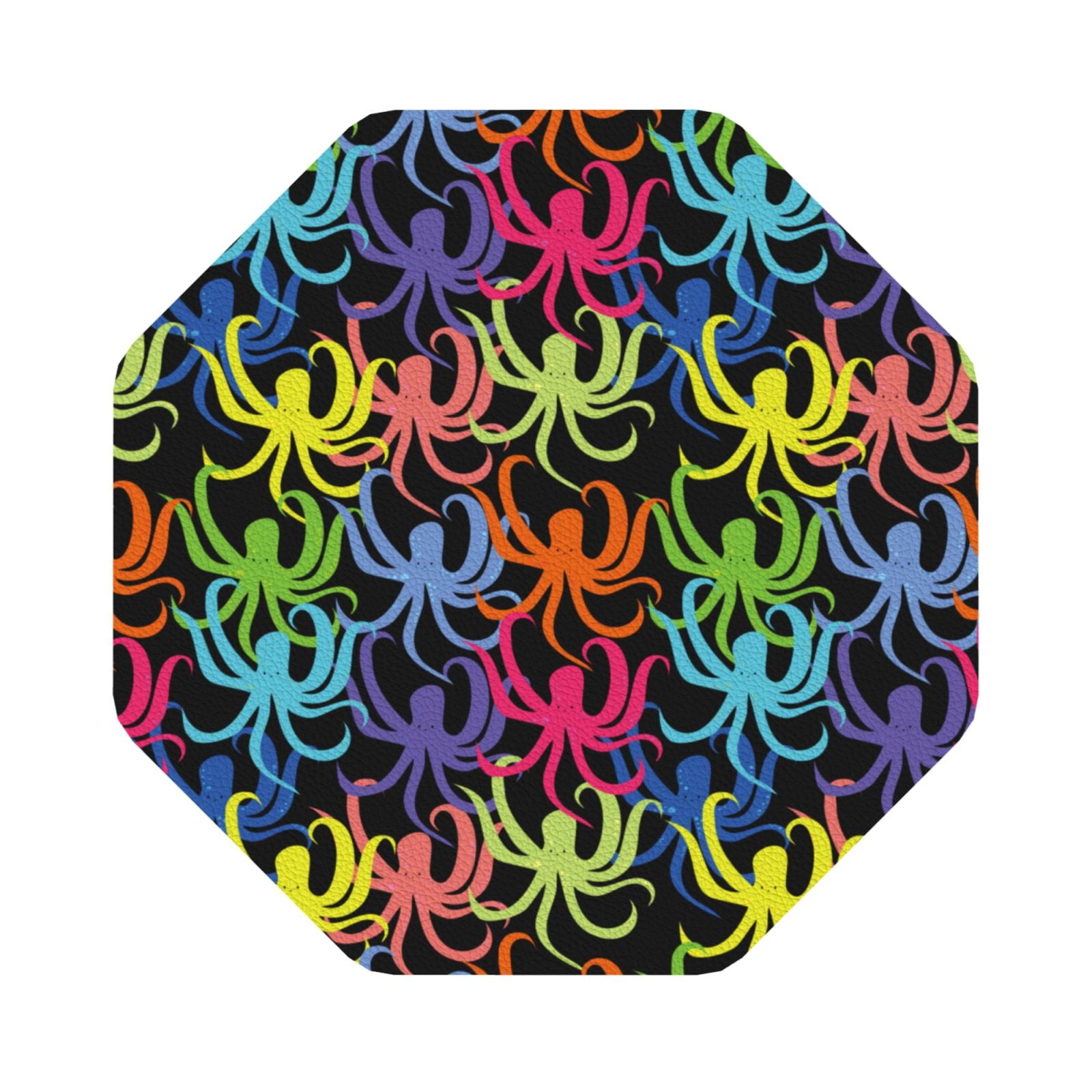 Fuzoiu cartoon octopus Print Leather Coasters Set,Drink Coasters Set of ...