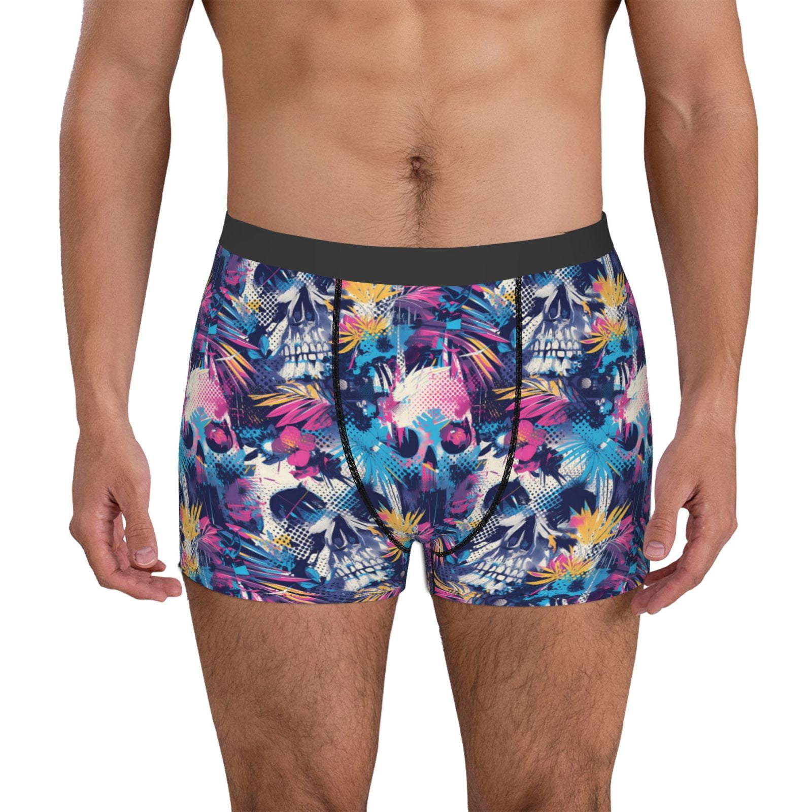 Fuzoiu cool Skull colorful Print Men's Ultra Breathable Underwear,No ...