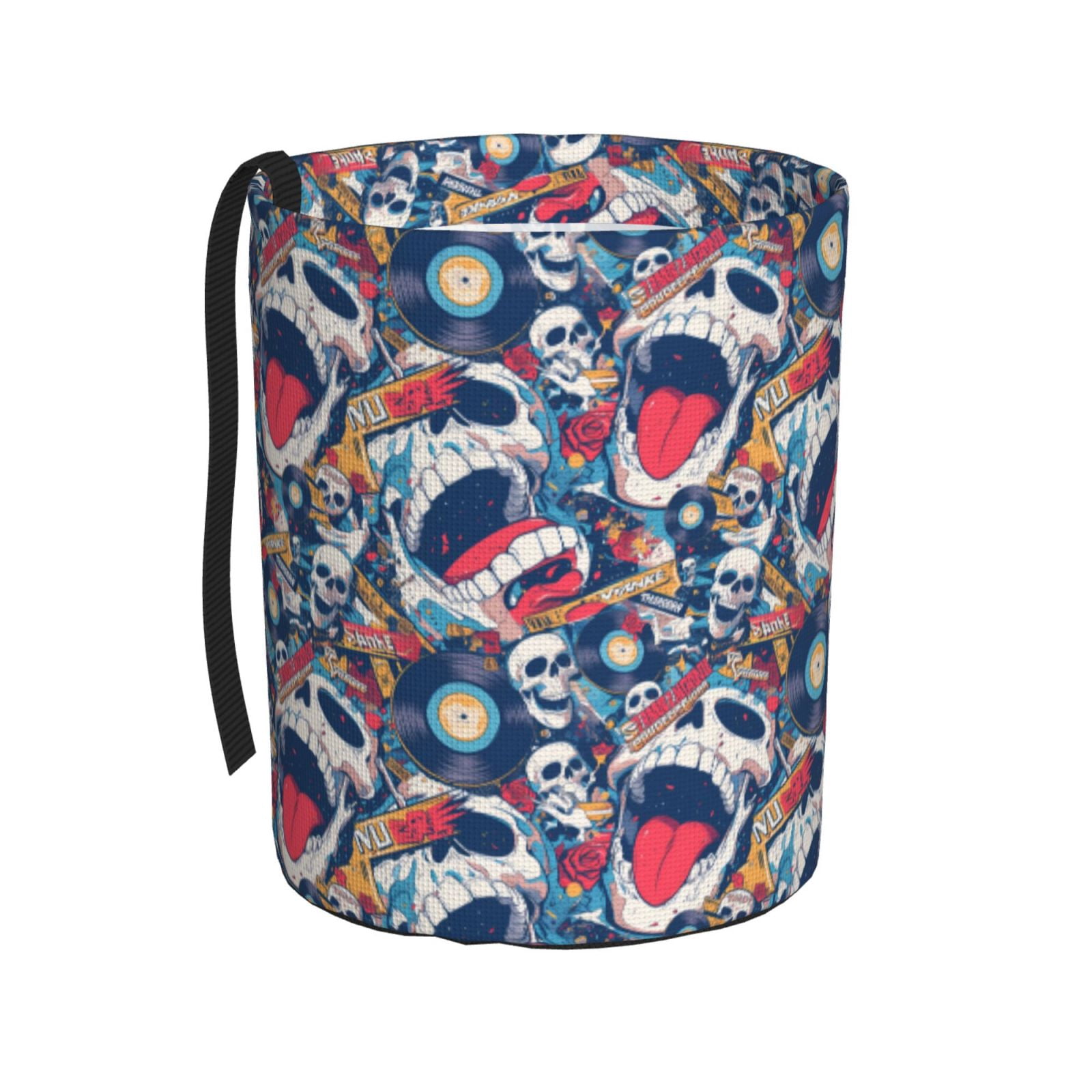 Fuzoiu cool rock Skull Print Car Trash Can,Leakproof Car Trash Can ...