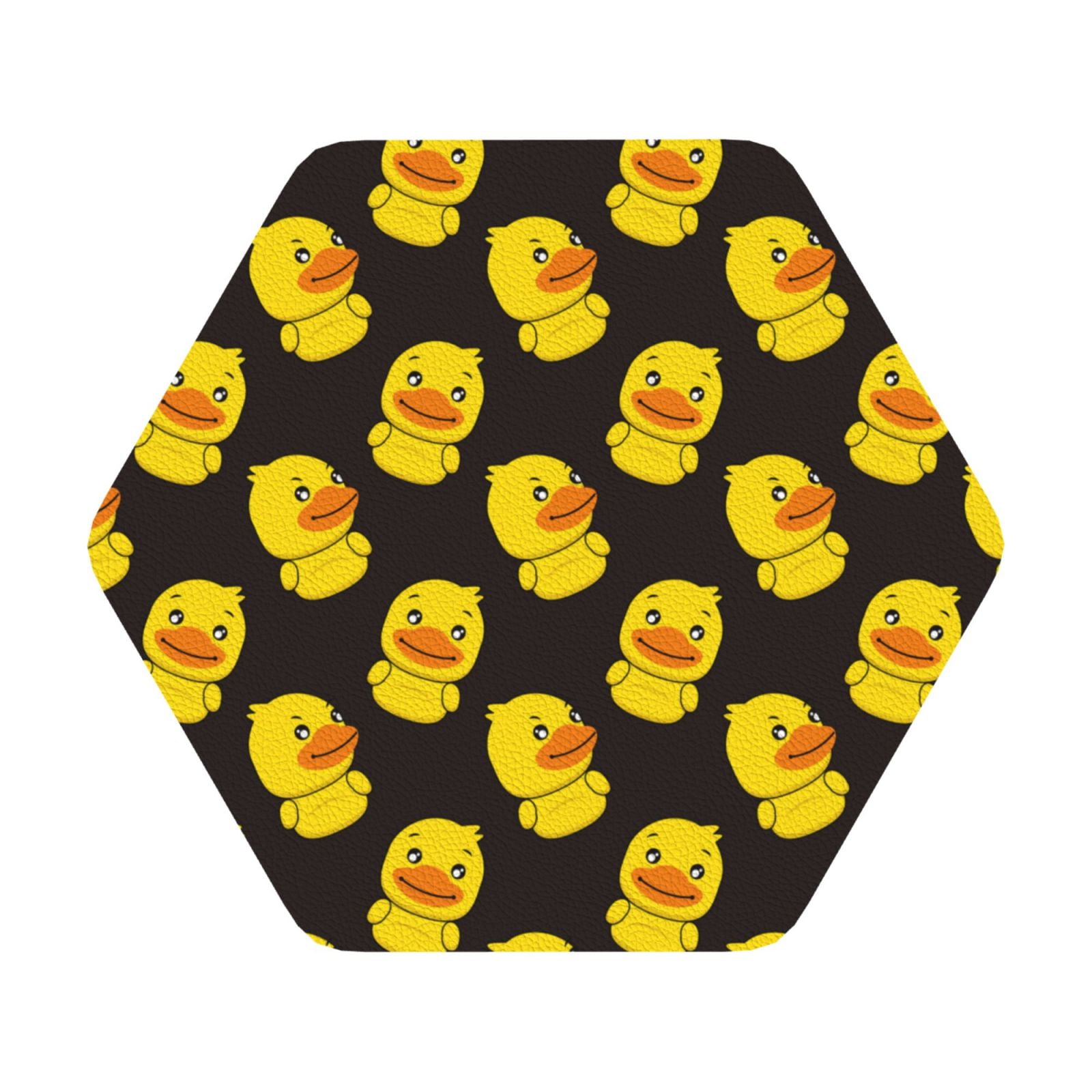 Fuzoiu cute duck Print Leather Coasters Set,Drink Coasters Set of 6,for ...