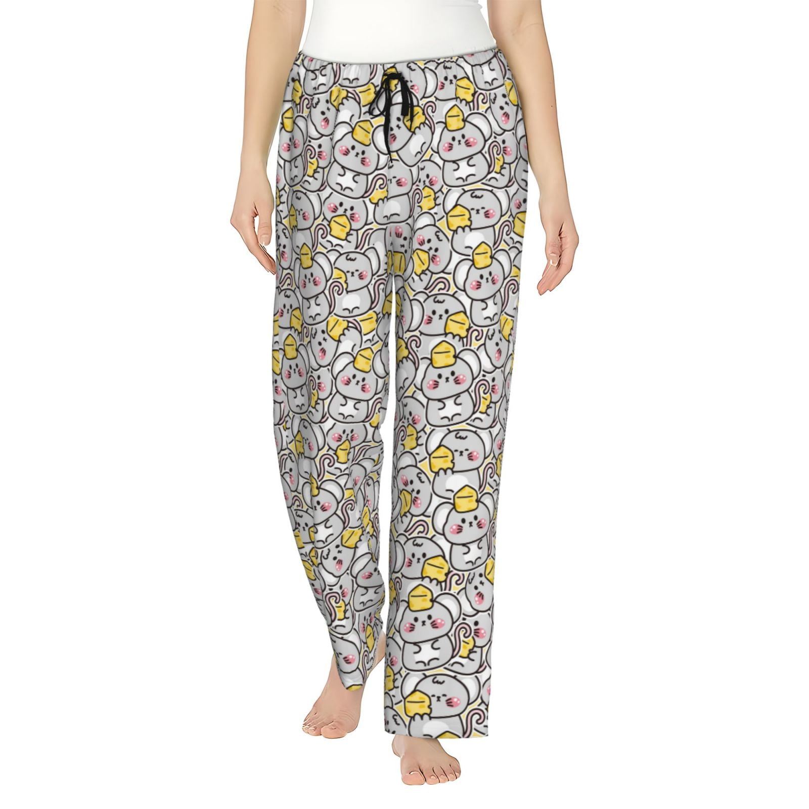 Fuzoiu cute rat with cheese Print Women's Pajama Pants,Lounge Pants ...