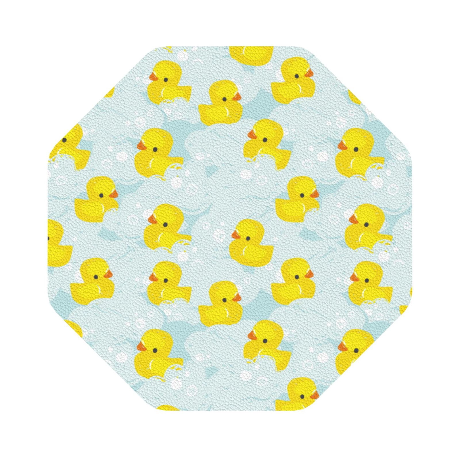 Fuzoiu cute rubber duck Print Leather Coasters Set,Drink Coasters Set ...