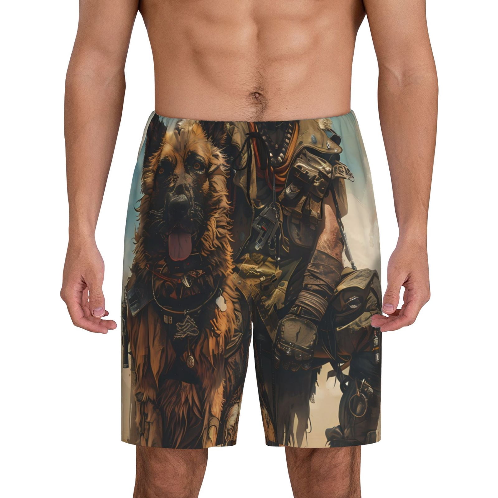 Fuzoiu desert Man Shepherd Dog Print Pajama Shorts for Men, Men's ...