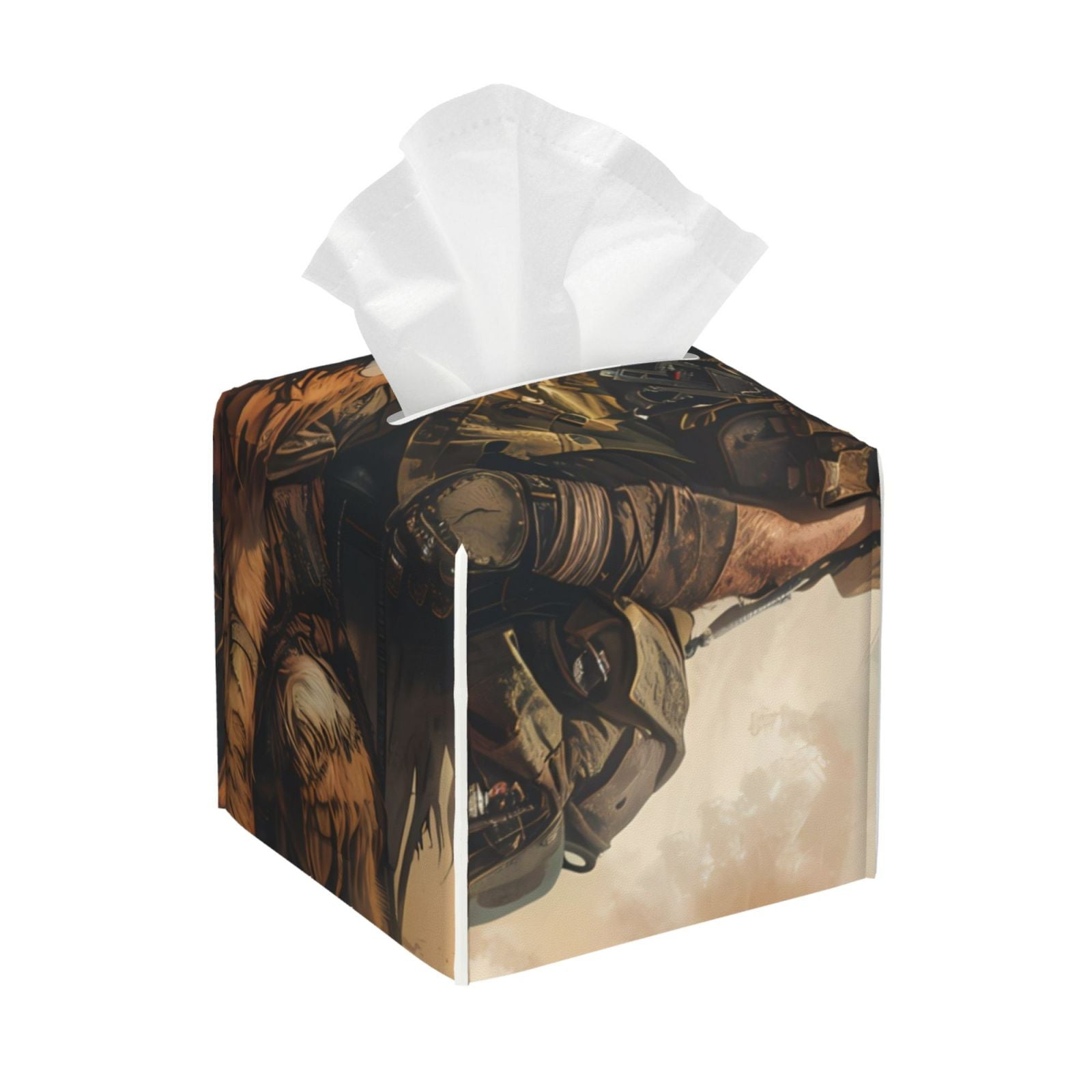 Fuzoiu desert Man Shepherd Dog Print Tissue Box Cover Holder, Square ...