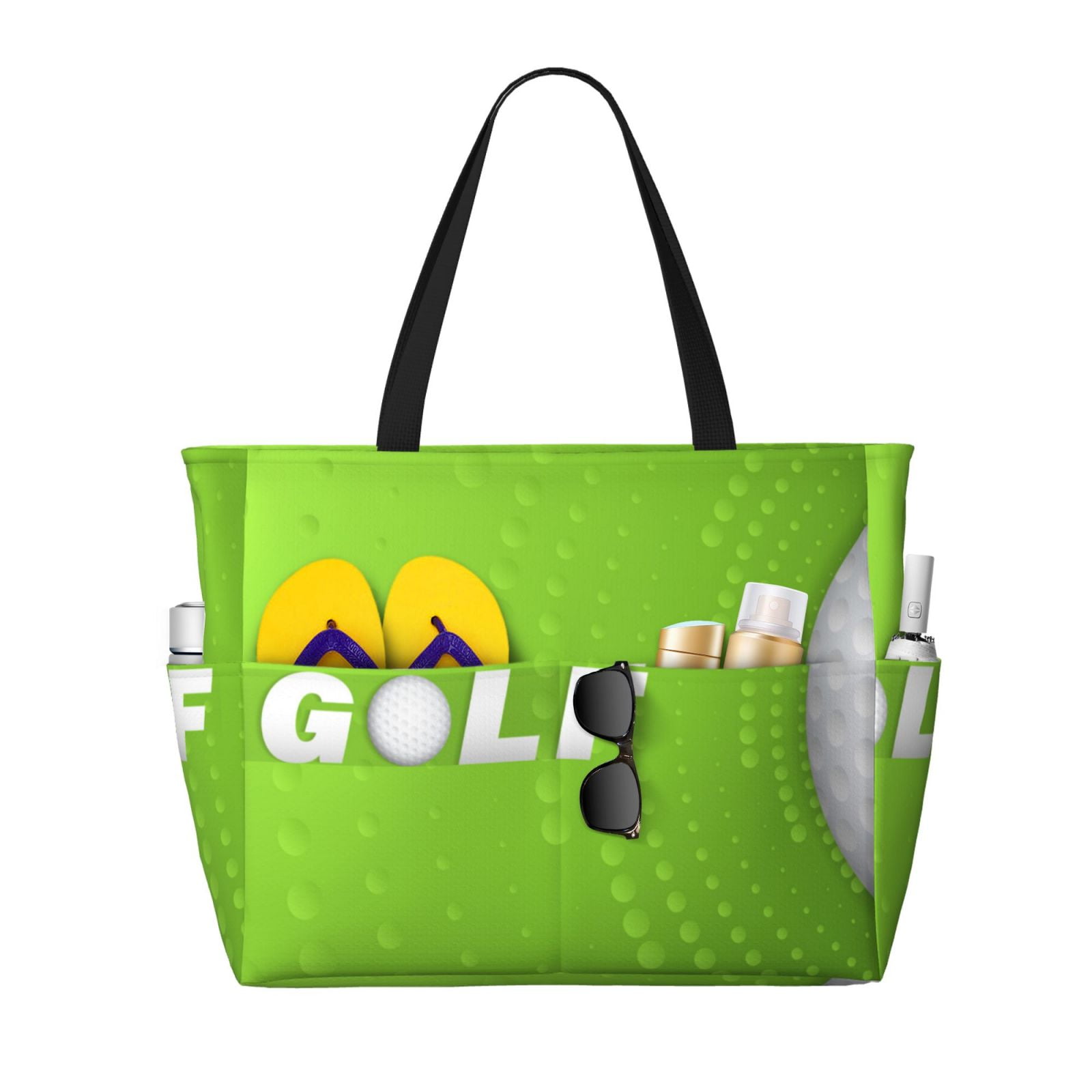 Fuzoiu golf ball Print Waterproof Beach Tote Bag for Women Girls with ...