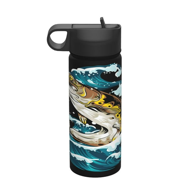 Fuzoiu green salmon fish Print 18oz Insulated Sports Kettle, Outdoor ...