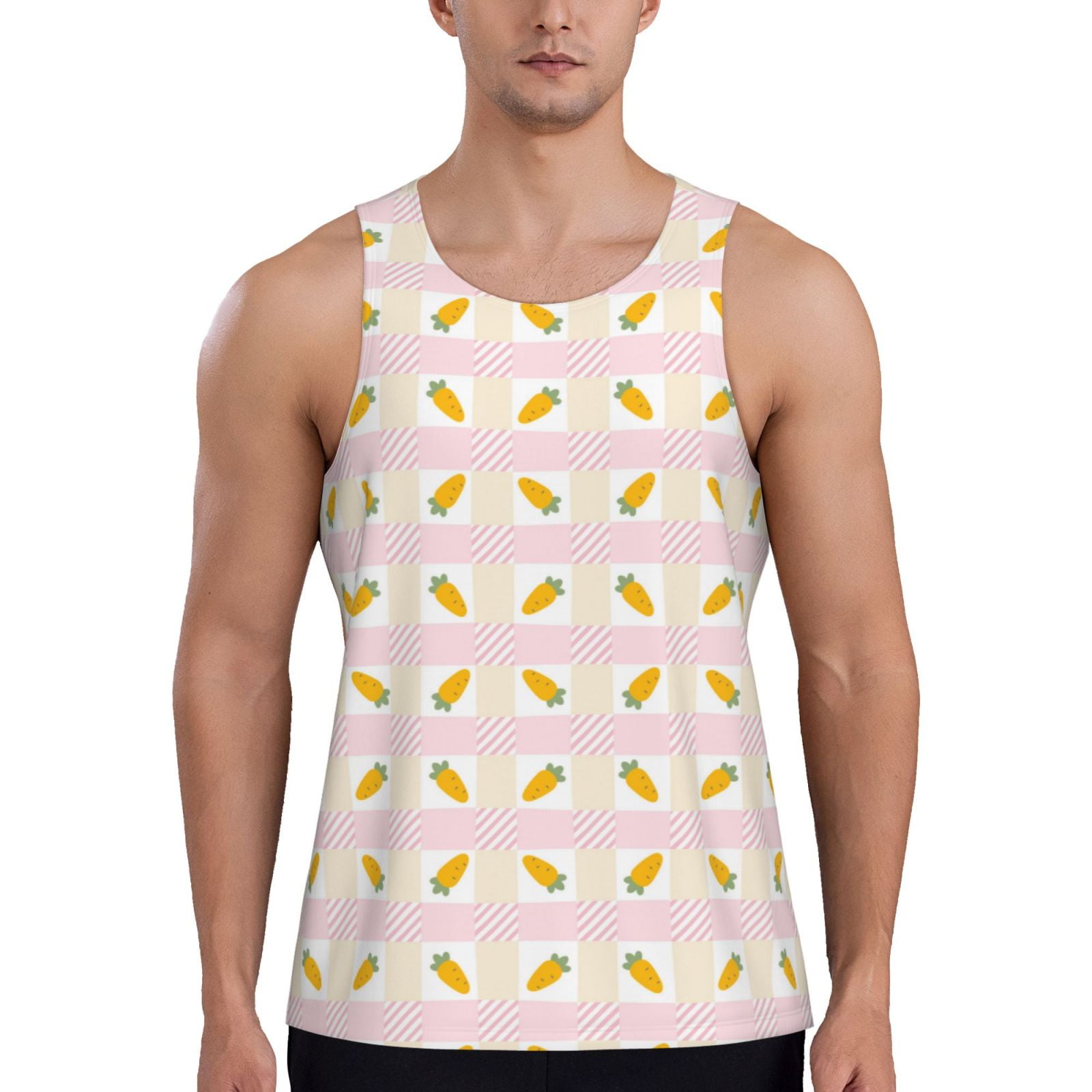 Fuzoiu kawaii carrots Men's Workout Tank Tops,Sleeveless Gym Shirt ...