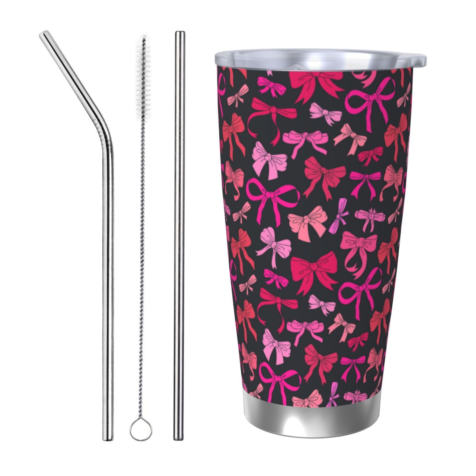 Fuzoiu pink ribbon bows Print 20oz Tumbler, Stainless Steel Vacuum ...