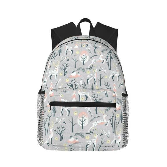 Fuzoiu white Moose winter tree Print School Backpack for Teens,Large ...