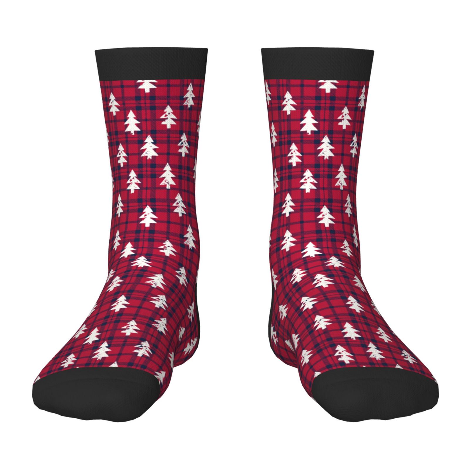 Fuzoiu white Tree red plaid Print Kids Socks For Boys Girls,Grip Crew ...