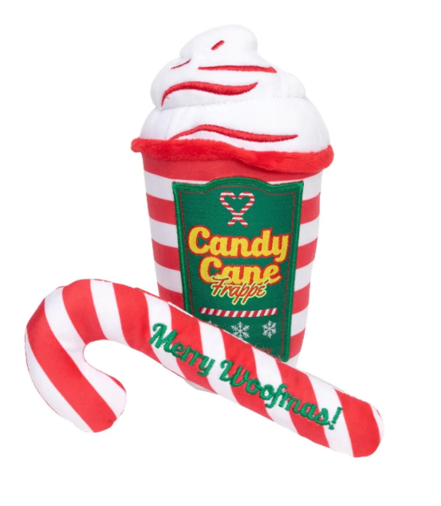 FuzzYard Candy Cane Frappe Dog Toy 2 Pack - Walmart.com