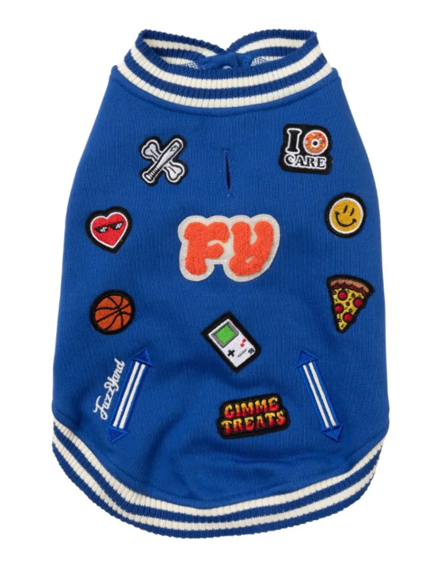 FuzzYard Letterman Jacket Blue Dog Coat - Walmart.com