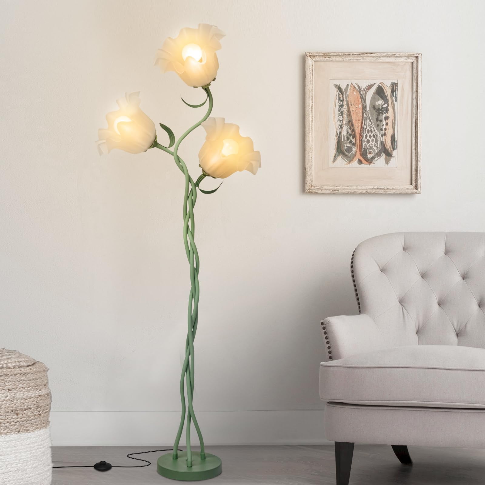 Fuzzbopn Flower Floor Lamp for Living Room, Tall Flower Reading lamp ...