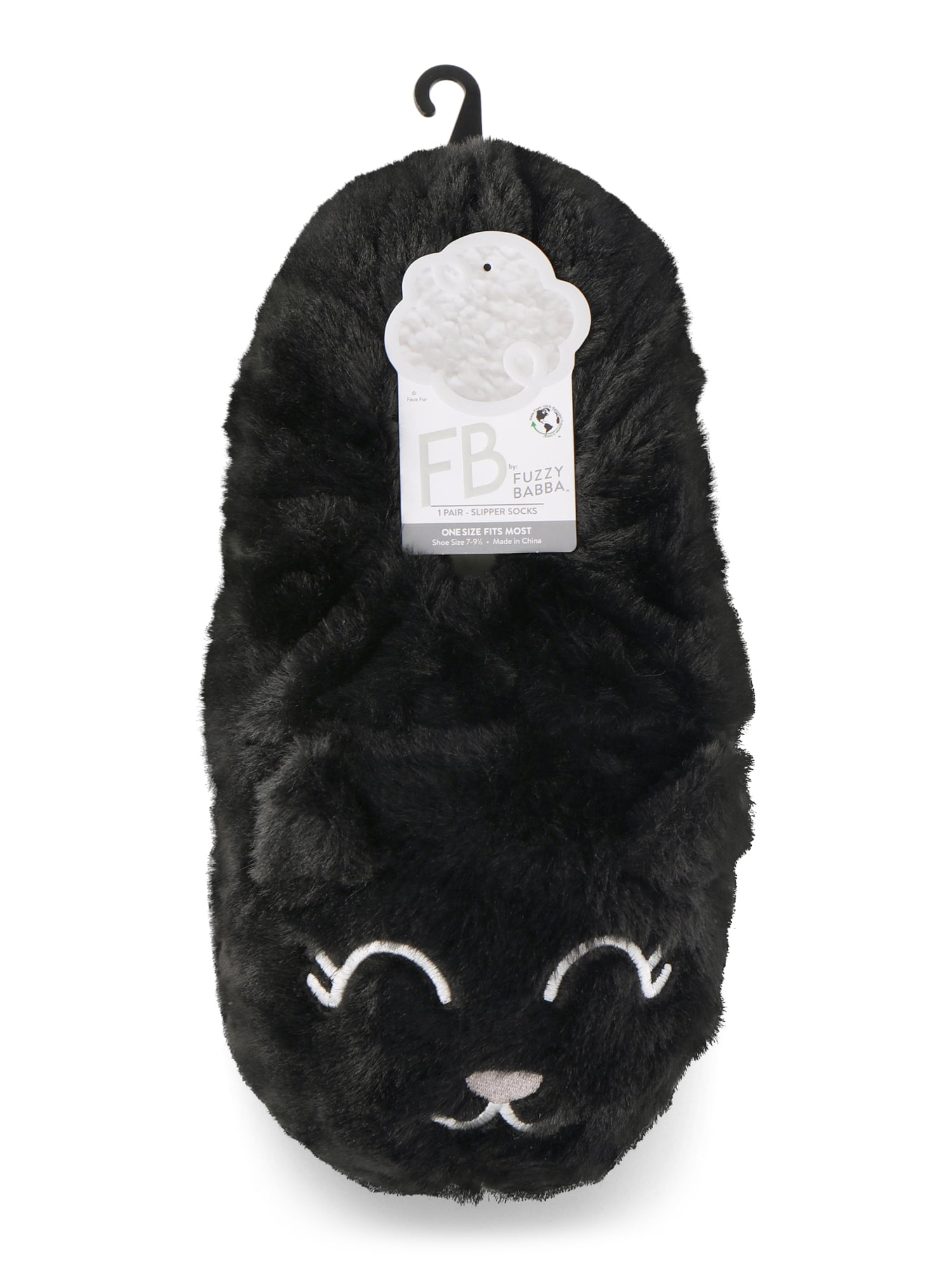 Fuzzy Babba, Women's Faux Fur Cat Slipper Socks, 1-Pack, One Size ...