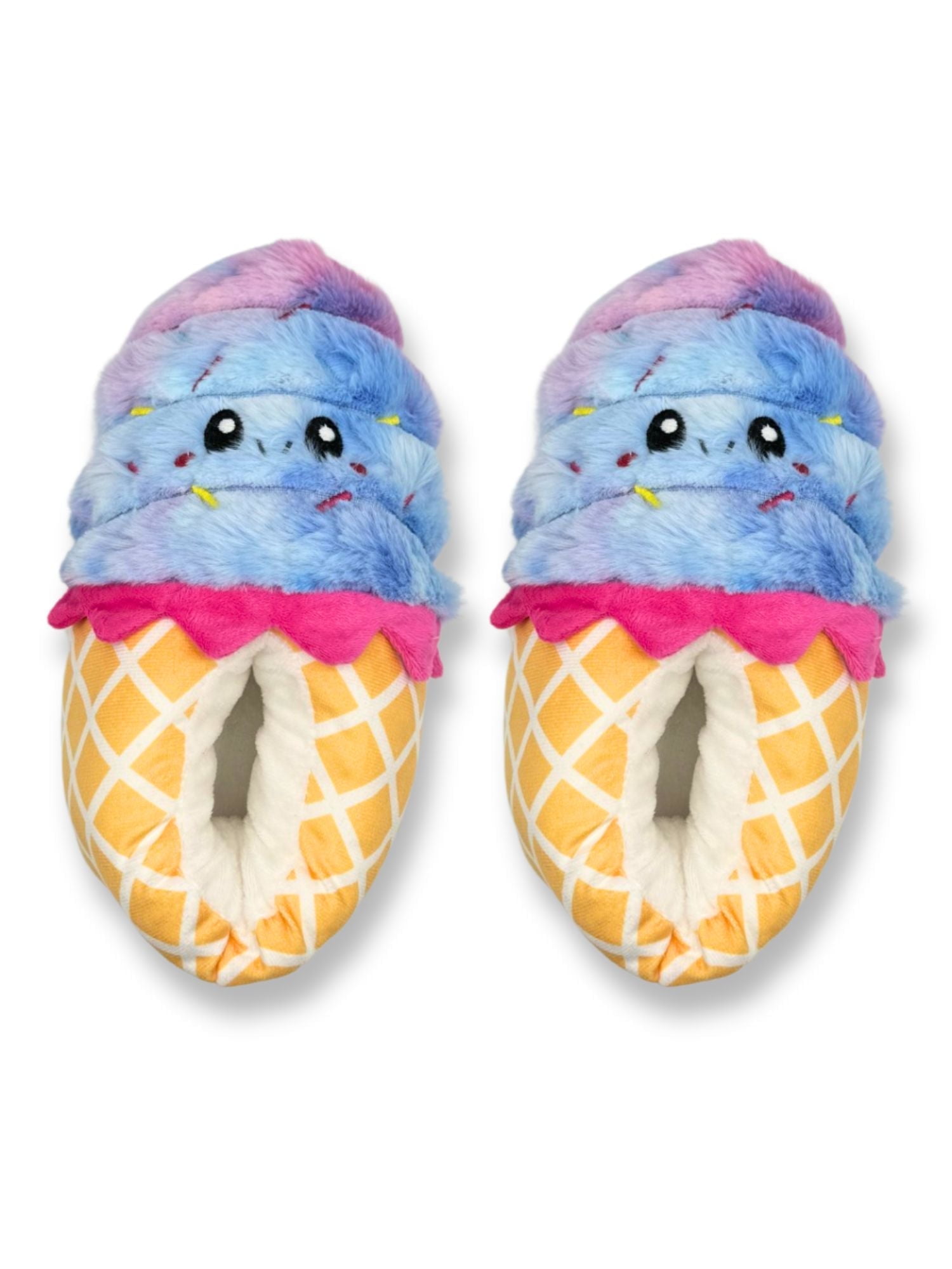 Fuzzy Babba Women's Ice Cream 3D Plush Slippers, 1-Pack, Sizes XS/S, M ...