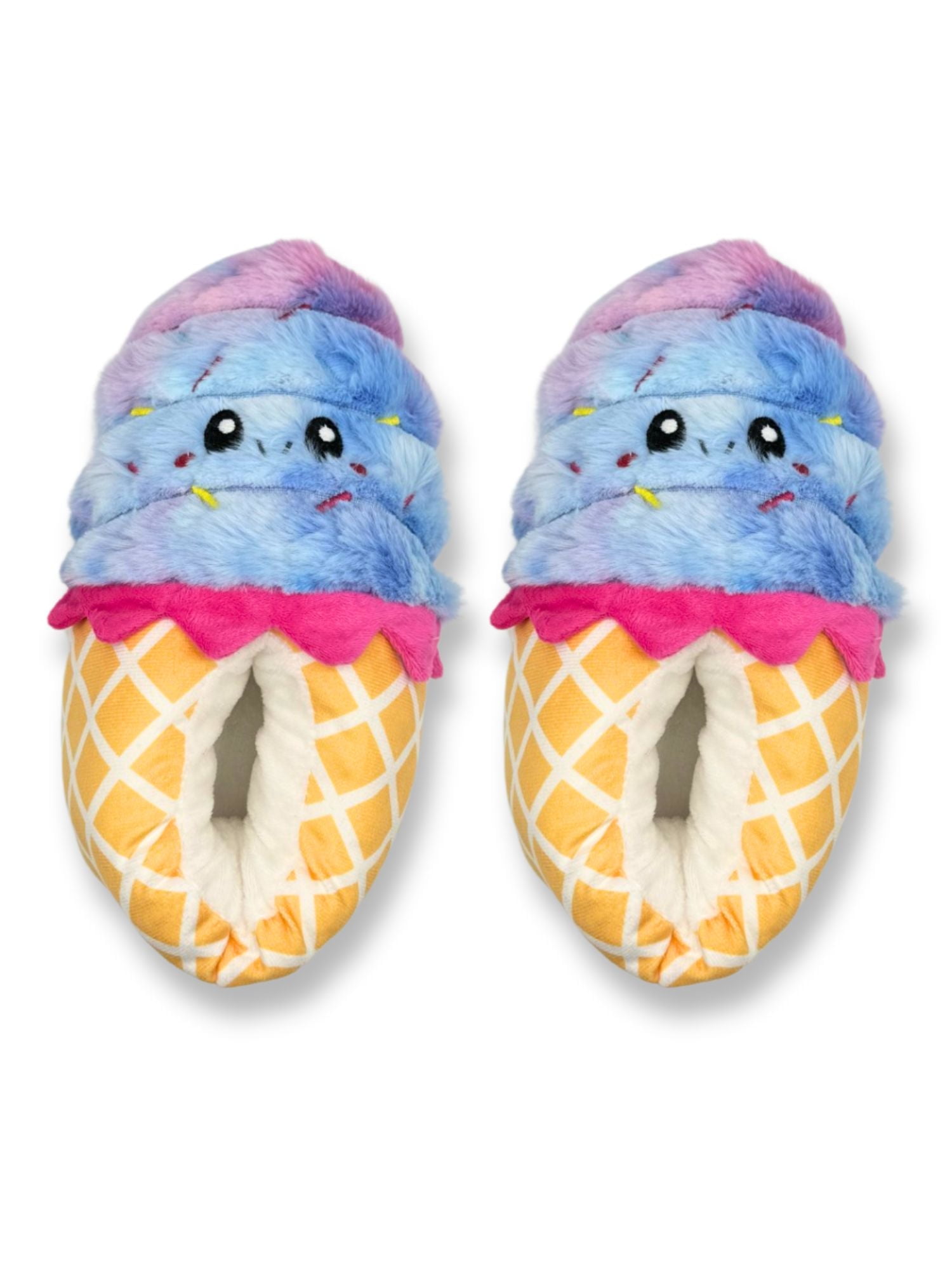 Fuzzy Babba Women's Ice Cream 3D Plush Slippers, 1-Pack, Sizes XS/S, M ...
