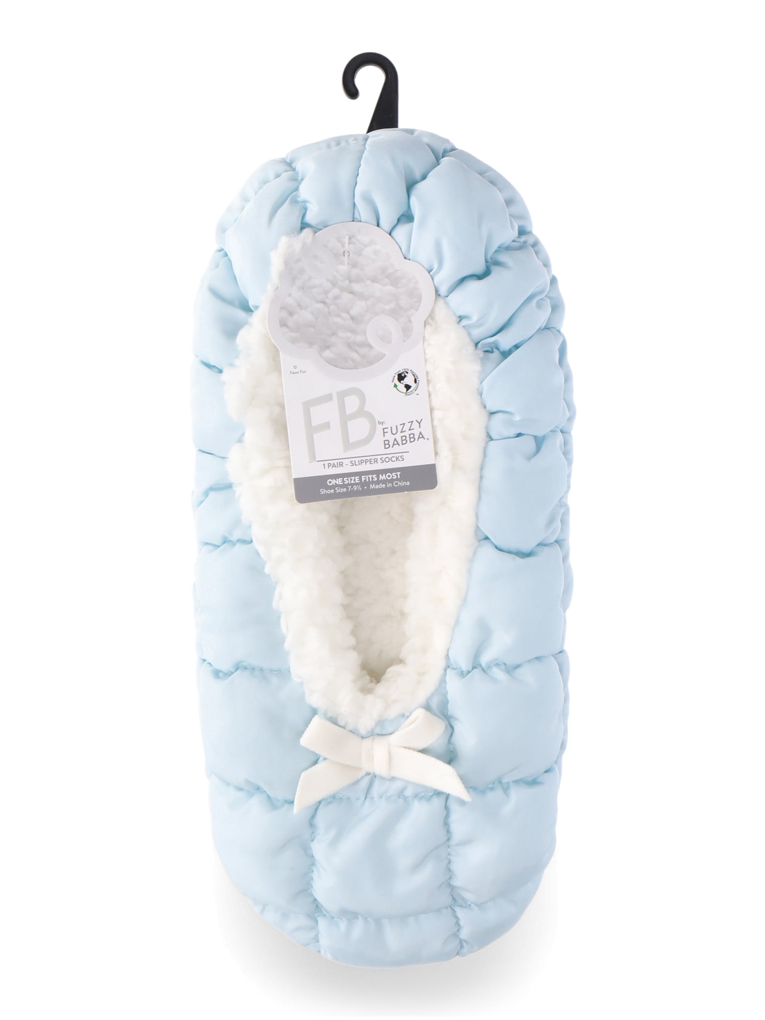 Fuzzy Babba Women’s Puffer Slipper Socks with Faux Fur Lining, 1-Pack ...