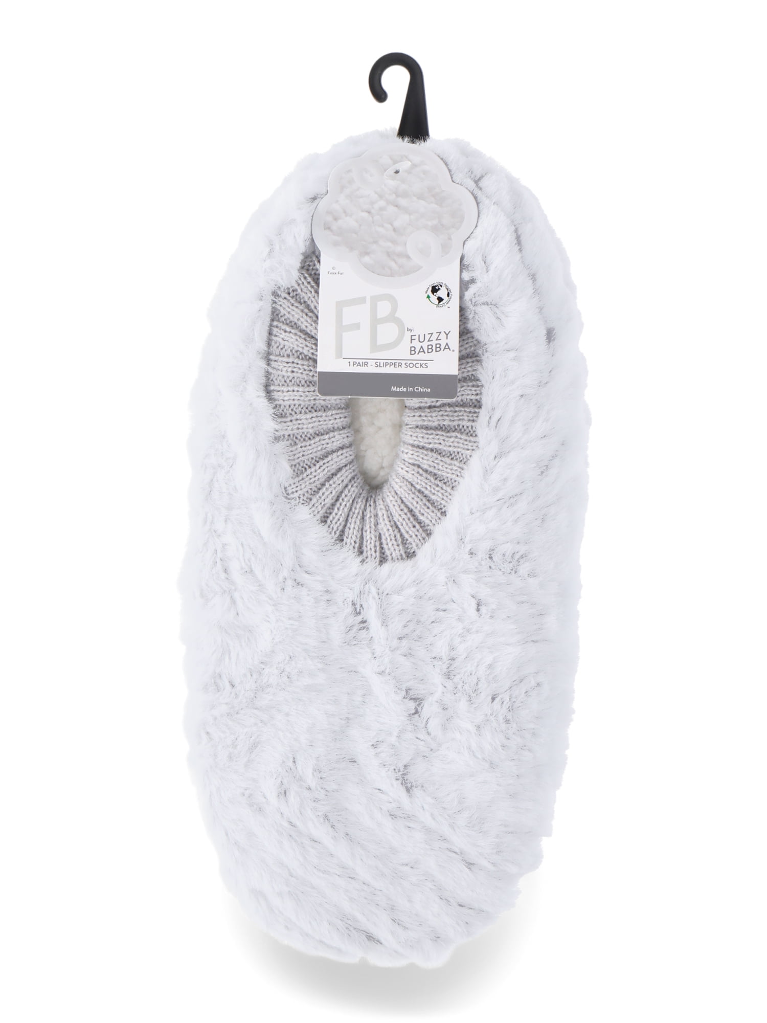 Fuzzy Babba Women's Textured Faux Fur Slipper Socks, 1-Pack, One Size ...