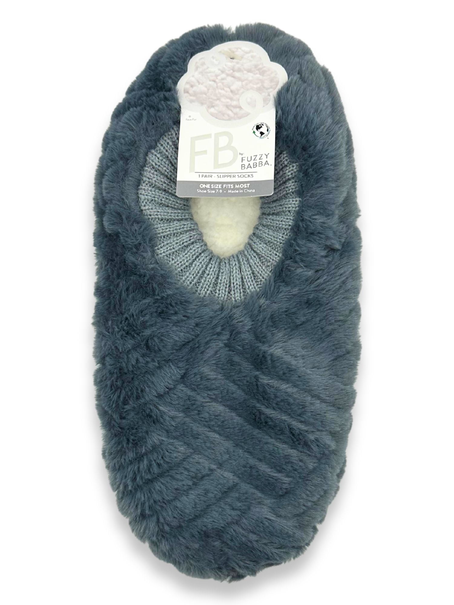 Fuzzy Babba Women's Textured Faux Fur Slipper Socks, 1-Pack, One Size ...