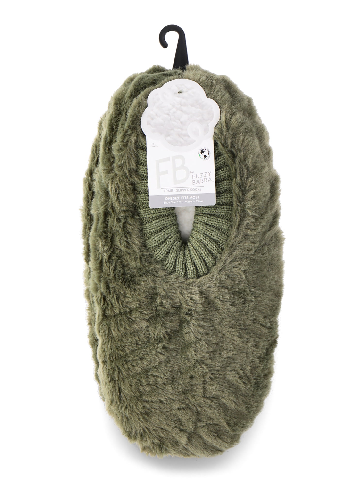 Fuzzy Babba women's Faux Fur Slipper Socks - Indoor Footwear - Walmart.com