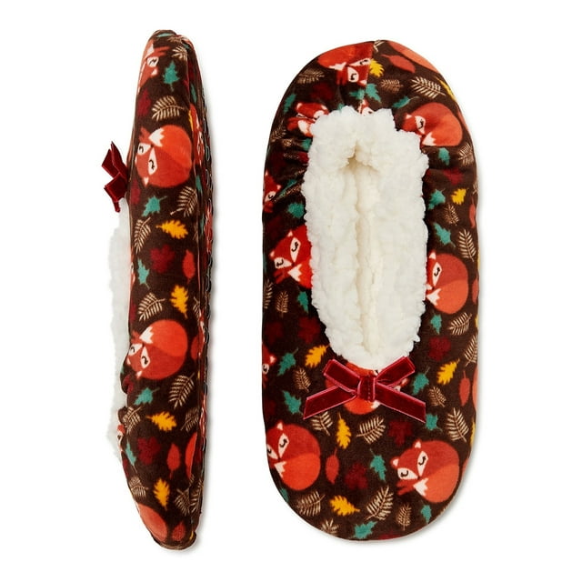 Fuzzy Babba Women's Velour Fox Slipper Socks, 1-Pack - Walmart.com