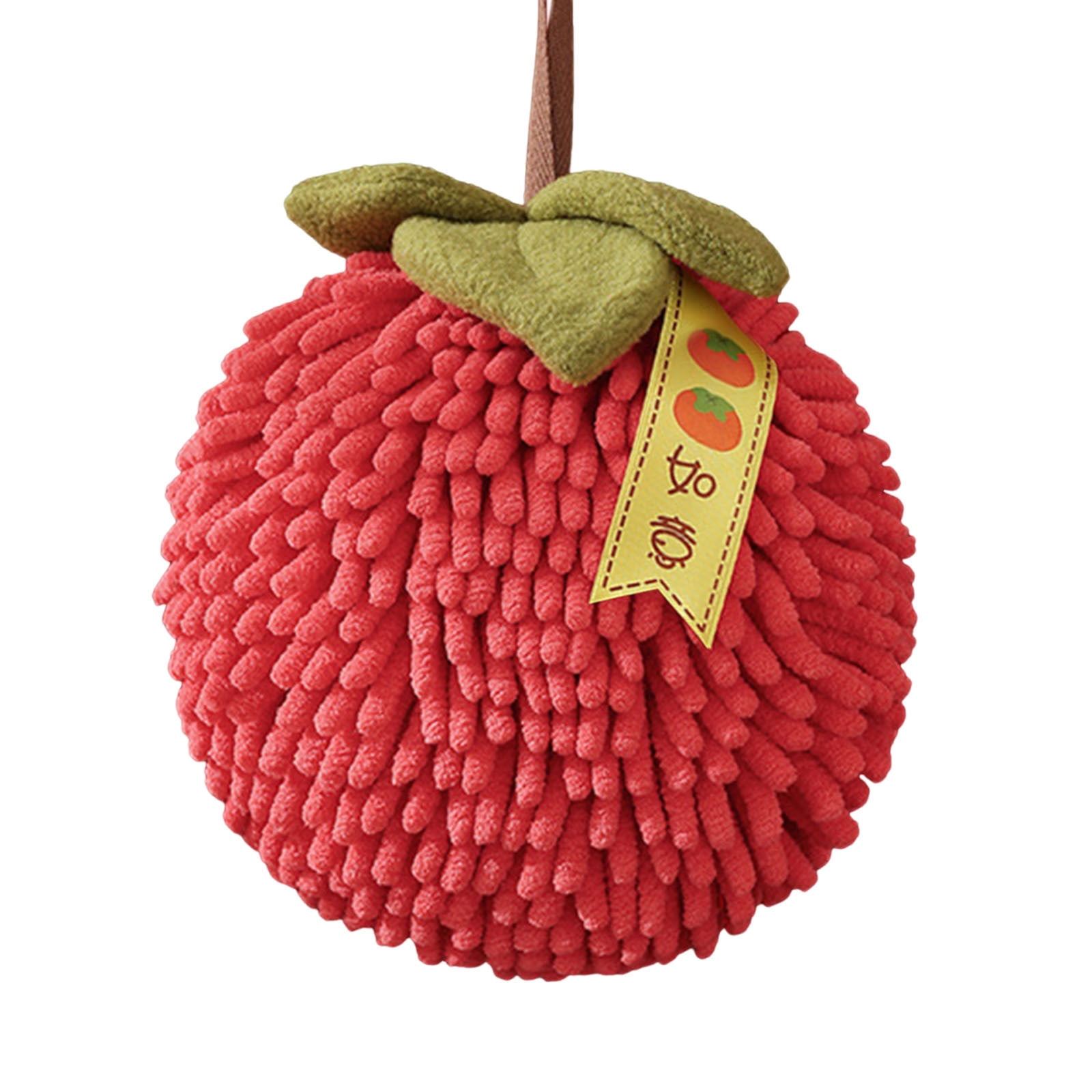 Fuzzy Ball Hand Towel with Hanging Loop, Cute Fruit Decorative Ball ...