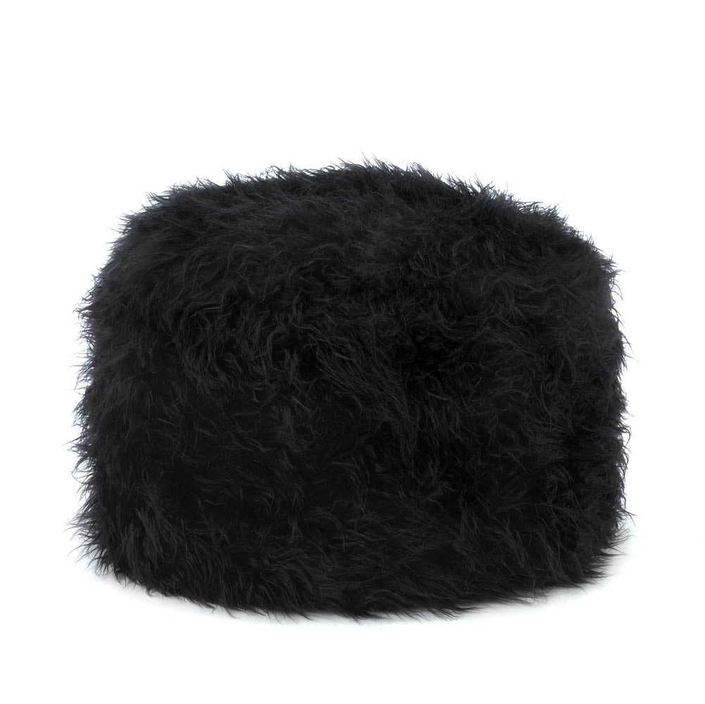 Home Locomotion Fuzzy Black Ottoman Pouf - Walmart.com