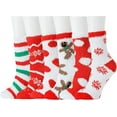 Fuzzy Christmas Socks Women 6 Pairs Red White Holiday Winter Warm