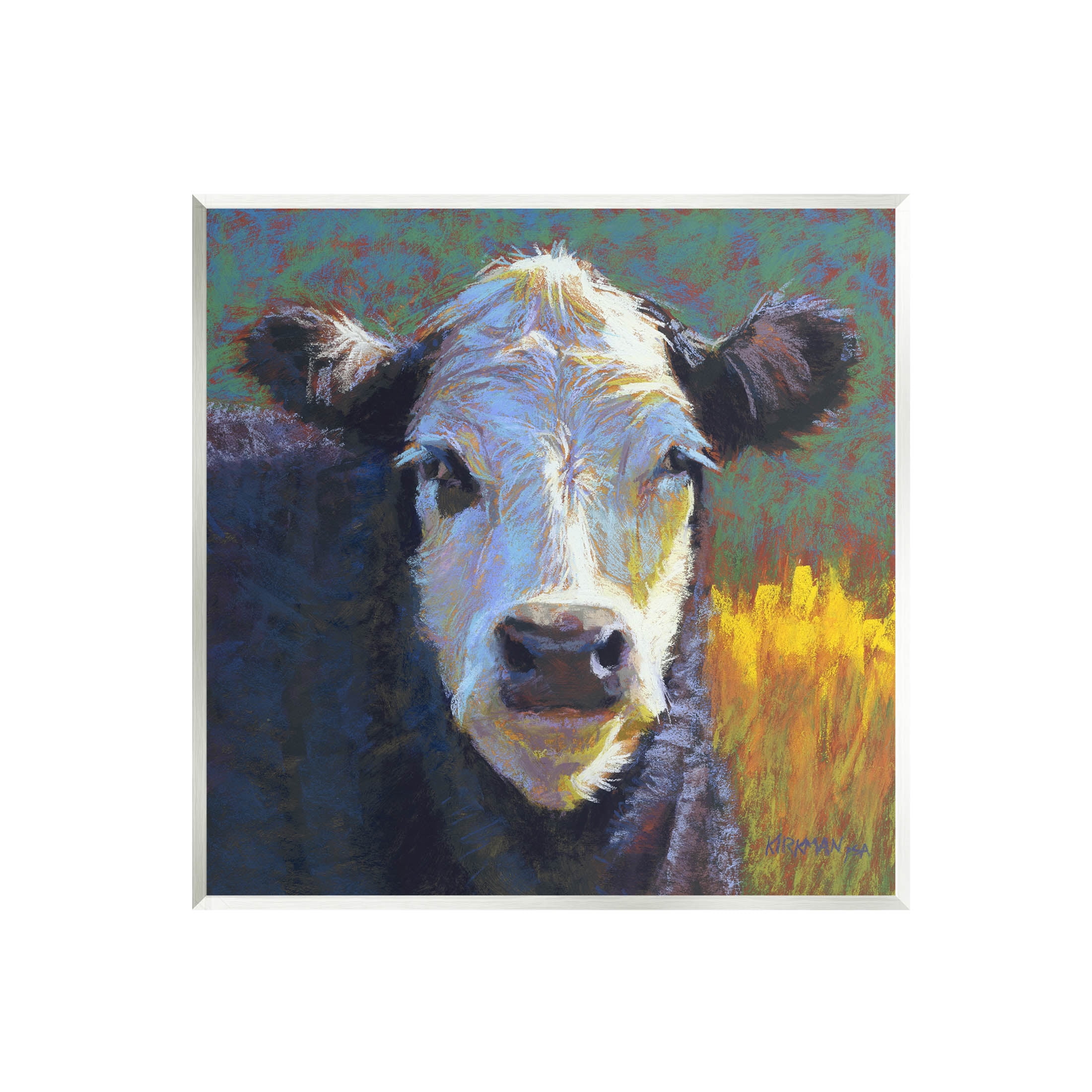 Fuzzy Cow Farm Animal Portrait Animals & Insects Painting Unframed Art ...