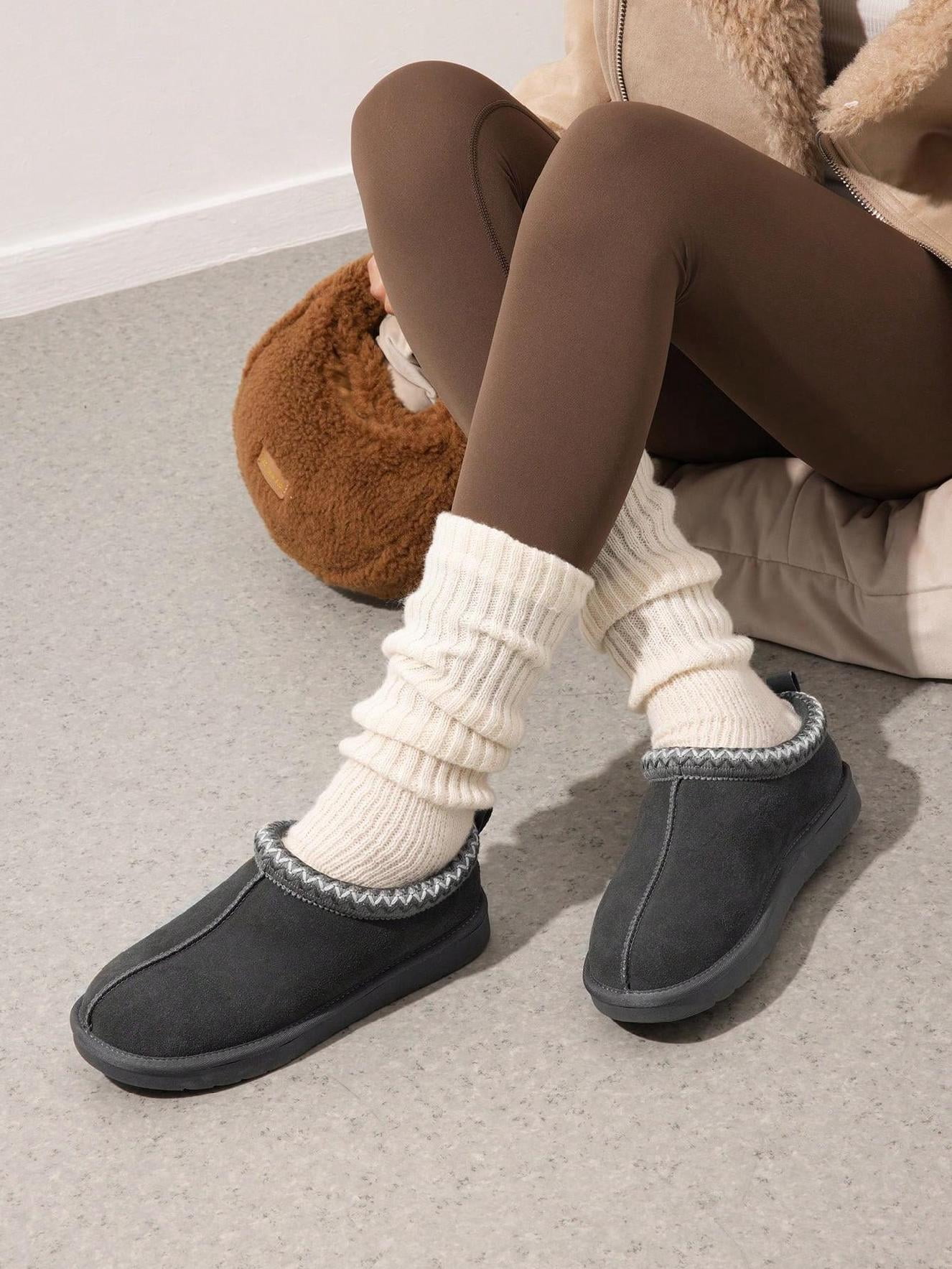 Fuzzy Cozy Women's Fashion Slippers - Genuine Suede Leather, Indoor ...