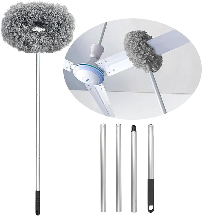 Fuzzy Fan Duster, Ceiling Fan Cleaner Duster with Extension Handle ...