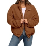 Fuzzy Fleece Jacket Cozy Pullover Jacket Soft Loose Fit Long Sleeve ...