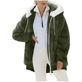 Fuzzy Fleece Jacket Women Plus Size Warm Winter Coats Fluffy Sherpa ...
