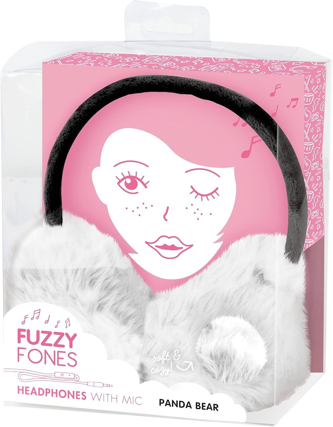 Fuzzy Fones Panda Bear Headphone Earmuffs with Microphone, Black and ...