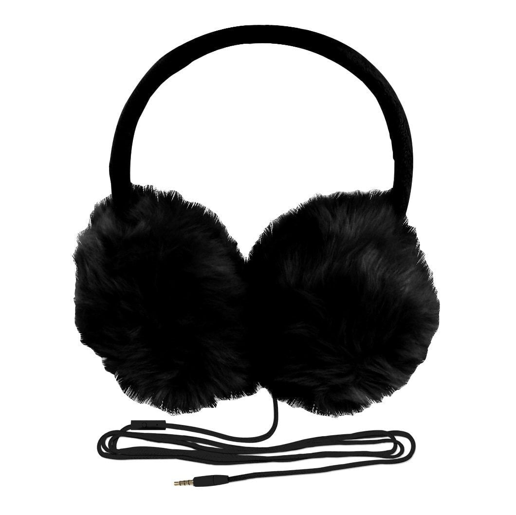 Fuzzy Fones Headphone Earmuffs with Microphone Teddy Bear, Dark Brown ...
