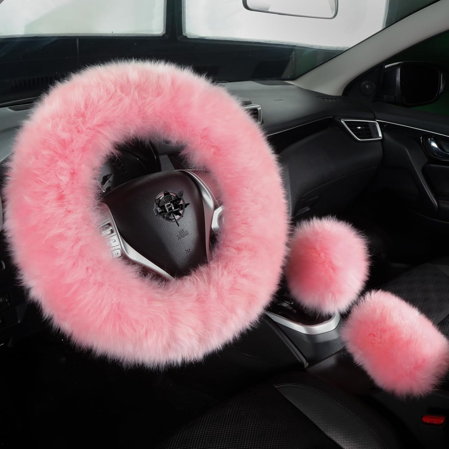 Pink Fuzzy Steering Wheel Cover