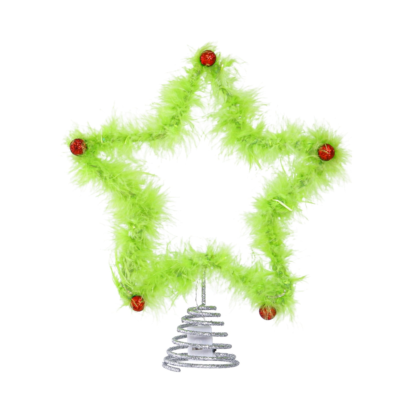 Fuzzy Grinch Star Tree Topper - Whimsical Christmas Decorations for ...