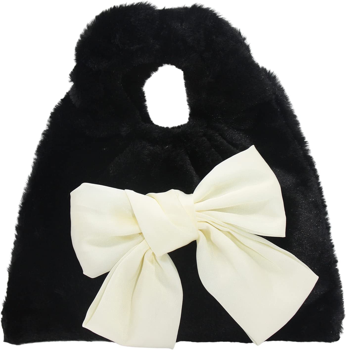 Fuzzy Handbag Mini Tote Bag Furry Purse Women Faux Fur Evening Handbags
