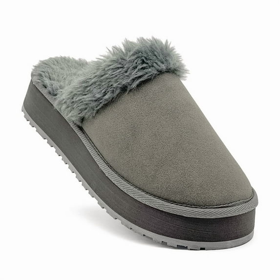Fuzzy House Slippers for Women Indoor Outdoor Mens Ladies Platform ...