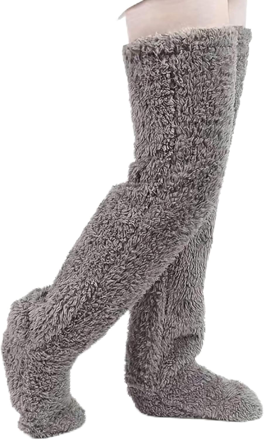 Fuzzy Knee Socks Goose Down Thigh Sock, Over Long Fluffy Leg Socks for ...