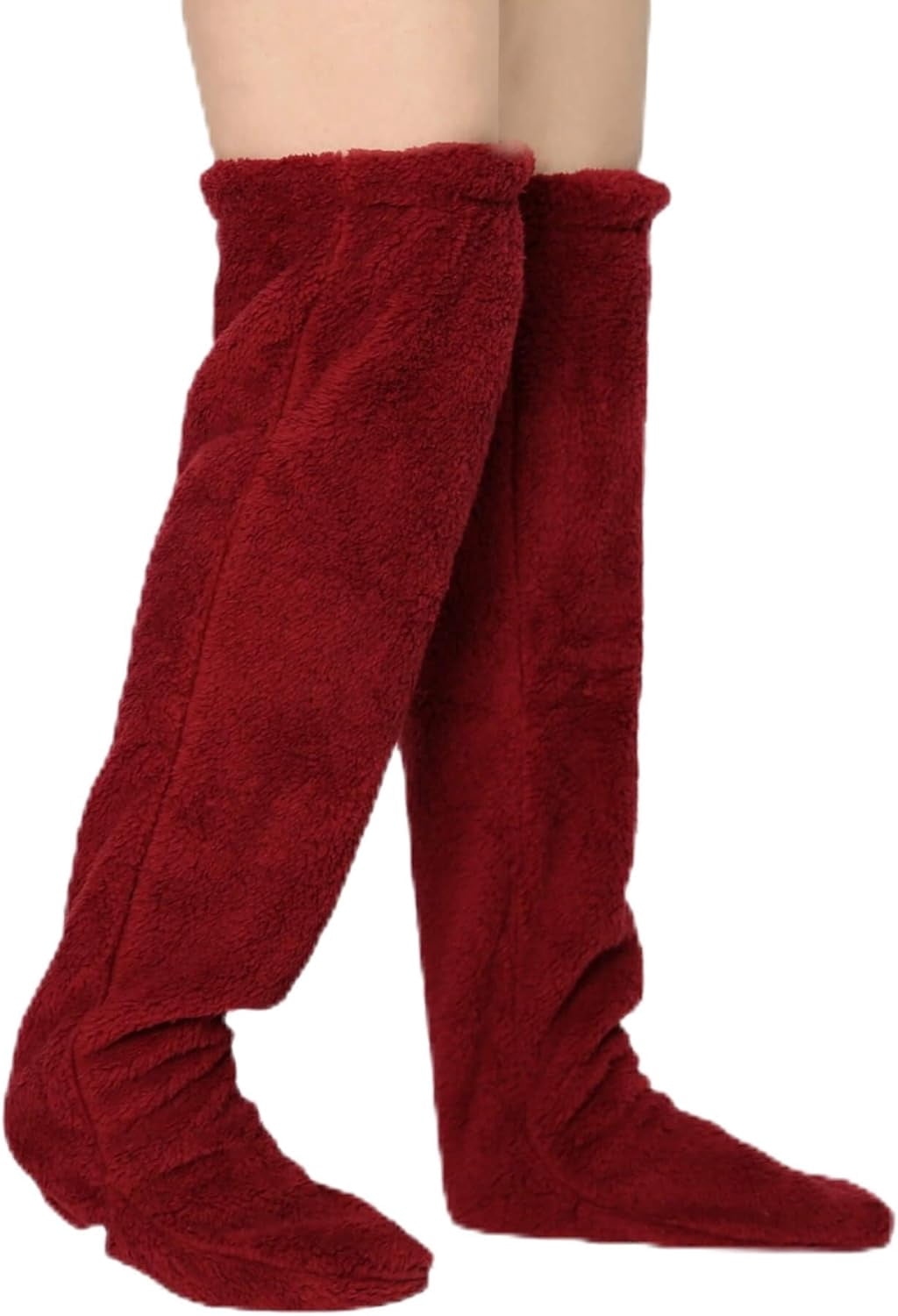 Fuzzy Knee Socks Goose Down Thigh Sock, Over Long Fluffy Leg Socks for ...